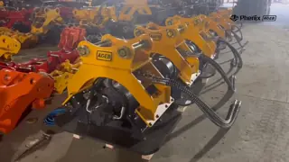 20 Tons Excavator Hydraulic Compactor Yellow Blue Hydraulic Compactors For Excavators