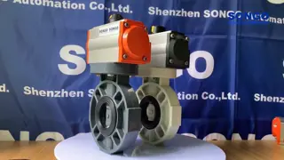 plastic double acting pneumatic butterfly valve wafer type 10bar frpp pph cpvc pvdf upvc