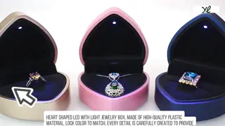 velvet engagement ring jewelry packaging boxes heart shaped with led light