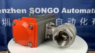 2 piece threaded pneumatic actuator valve 2way female thread shut off ball valve