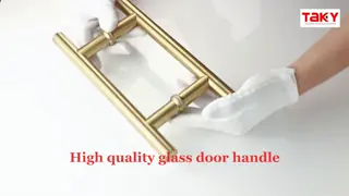 luxury brushed stainless steel 304 gold shower door pull handles 6-14mm glass thickness