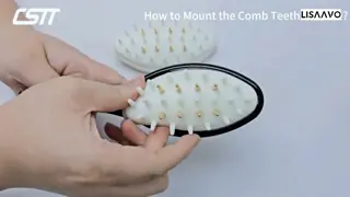 1.8w led light therapy comb ems vibration hair brush with removable comb