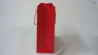promotional custom printed red paper bags gift package with cotton handle rope