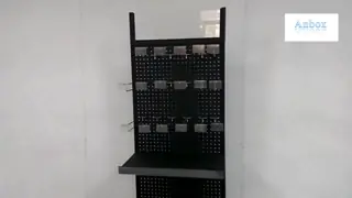 free standing exhibitions metal display stand peg board display rack with wheels