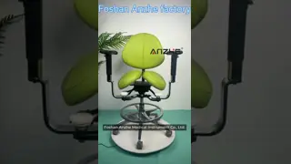 ergonomic split saddle seat dentist stool luxury micro fiber leather dental swivel saddle chair