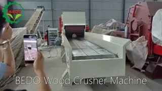electric engine wood crusher machine 1000mm width feeder final wood chips size 25-35mm for wood