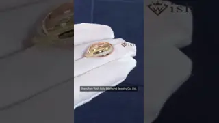 small model cartier trinity ring 18k white yellow rose gold with diamonds