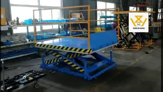 durable stationary hydraulic lift table for warehouse yellow