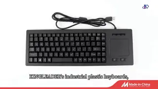 rugged plastic industrial keyboard with function keys and integrated touchpad