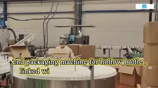 2nd packaging  machine for hollow bottle ,linked with auto assblyment machine and turn table