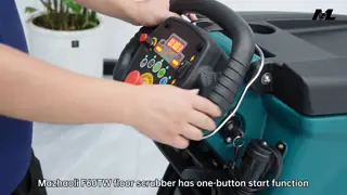 double brush walk behind rechargeable automatic tile floor scrubber cleaning machine f60tw