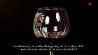 gift shoppers mother's day custom goblet with partial iridescent electroplating and decal fired