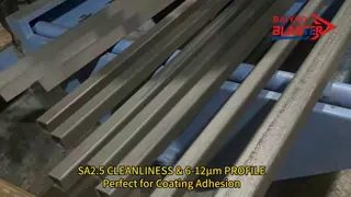 motorized roller shot blasting machine for channel steel core component