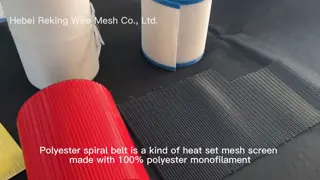 0.1-30m red polyester spiral dryer mesh belt with glue
