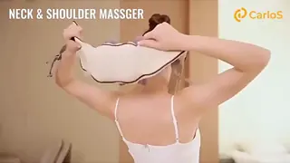 adjustable electric neck and shoulder massager pain relief heating therapy massager