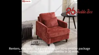 single seat tufted linen couch tufted upholstered sofa small space furniture