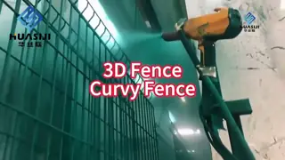 metal welded wire mesh 3d bending fence green black color