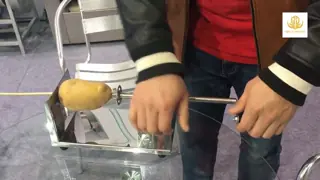 commercial food processing equipment stainless hand crank potato tower maker spiral