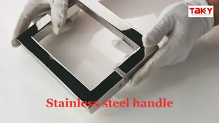 polished chrome finish stainless steel square pivot glass door handle with and sample