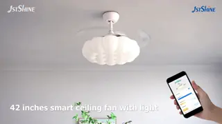 42-inch modern ceiling fan light foldable blades dimmable led light