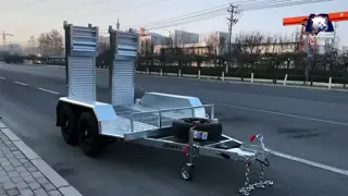 full welded scissors lift excavator trailer aluminum ramp atm 3500 8*5
