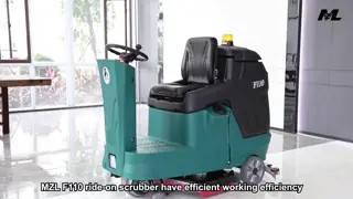 1700w auto ride on scrubber dryer industrial floor cleaning machine 110l