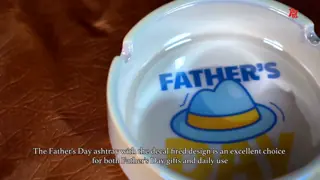 fathers day ashtray with decal fired dia 10*8.9cm 3.3cmh commemorative for souvenir wholesale shop