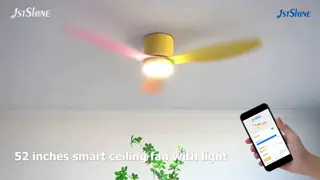 52 inch modern customizable macaron ceiling fan with light and smart control for low ceiling