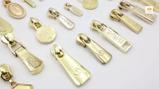 diamond shape metal zipper puller enamel gold zipper pull for luxury bags and accessories