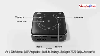 p11 mini smart dlp projector with built-in battery, amlogic t972 chip, and android 9.0 os