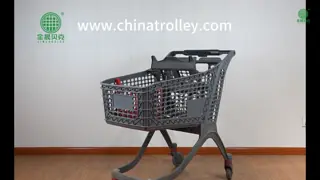 130l china all plastic push trolley plastic shopping carts