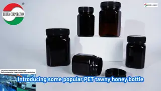 custom clear pet bottle with screw lid for food grade packaging