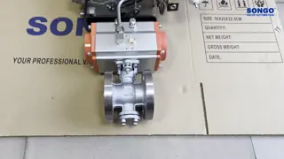 double acting pneumatic actuator valve v port 2inch 16bar cf8m 2 way ss304 carbon steel flanged