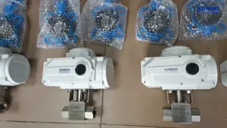ss316 motorized electric actuator ball valve 40mpa dn32 110v ac forged 5000 psi 3 way