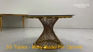 luxury stainless wedding round dining table for banquet event wedding furniture