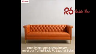 luxury design pu leather tufted back sofa sets for hotel lobby use