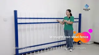 outdoor garden wrought iron fence pvc coated galvanized steel