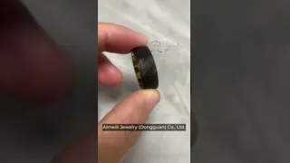 professional custom jewelry new forged carbon fiber wedding bands in plated gold and rose gold