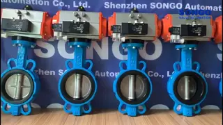 ductile cast iron pneumatic butterfly valve ss304 disc 16bar epdm seal with solenoid valve