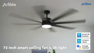 6 speed reversible dc motor large air flow ceiling fans with lights and remote app control