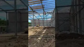 large span fireproof prefabricated steel structure warehouse