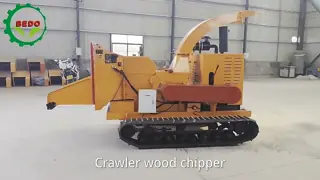 Crawler Wood Branch Wood Chipper Shredder Machine Diesel Engine 102HP
