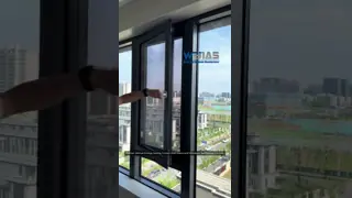 airtight windproof aluminium casement window with stainless steel screen