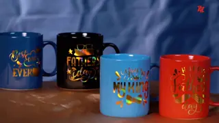 laser gold foil  father's day mugs 850 ml for festival celebration