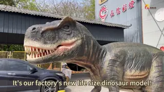 realistic carnotaurus dinosaur statue outdoor garden display and decoration