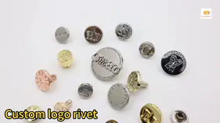 20mm flat zinc alloy metal logo rivet custom leather rivets studs
