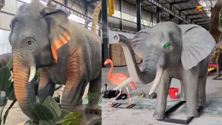 amusement park life size realistic animatronic elephant simulated animal model