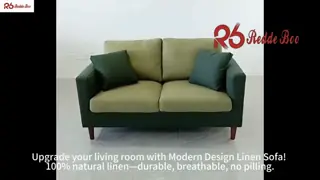 breathable upholstered cushion linen fabric sofa sets living room furniture 2 seater