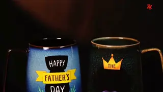 830 ml transmutation glaze mug with heat changing decal fired for father's day for gift shop