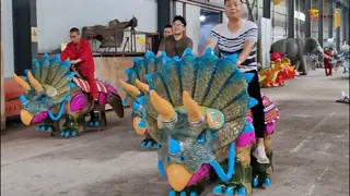 customized robot animatronic realistic walking dinosaur rides 2~20km/h